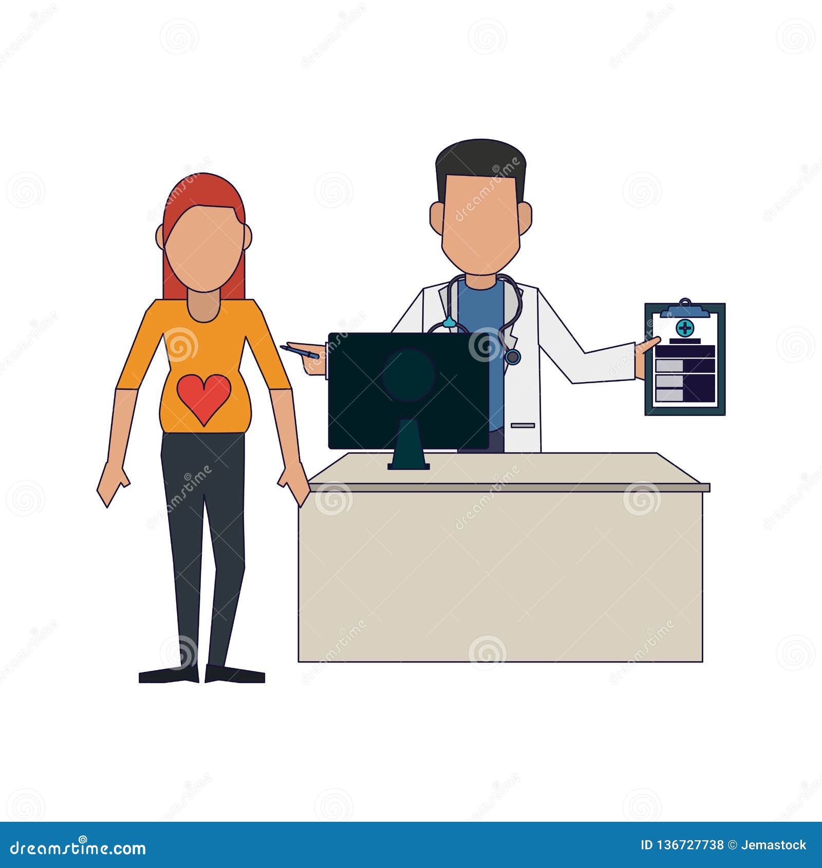Doctor and patients stock vector. Illustration of doctor - 136727738