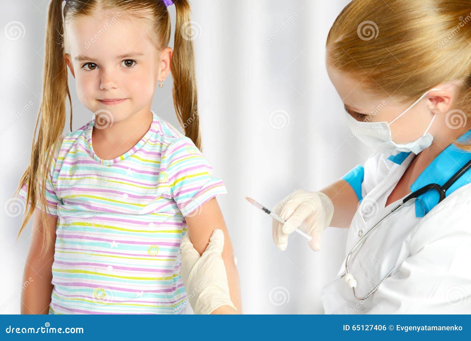 Doctor a Pediatrician Makes Child Vaccinated Stock Photo - Image of ...