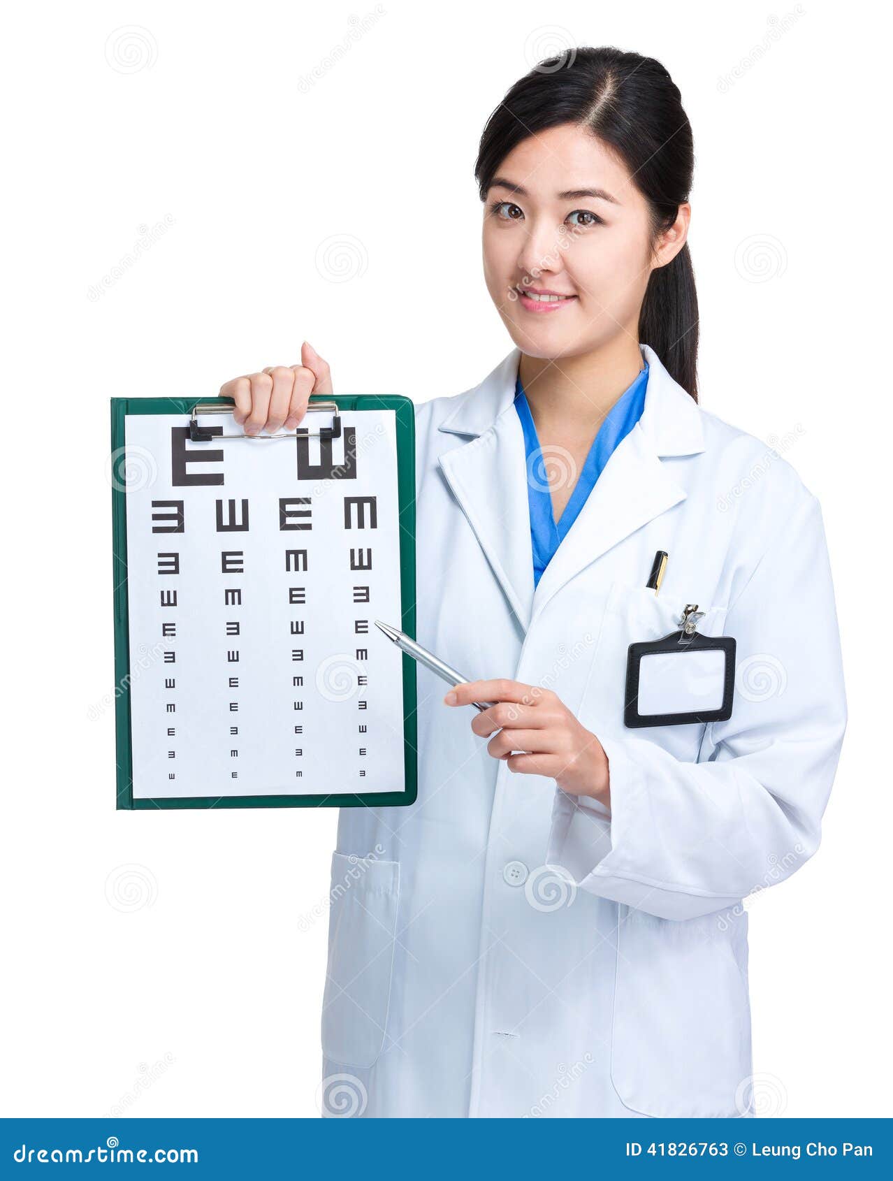 Doctor with Pen Point To Eye Chart Stock Image - Image of exam ...