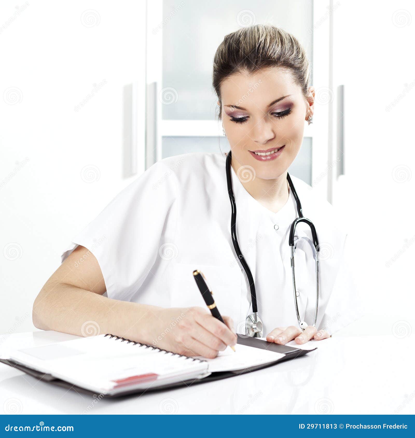Doctor with Pen and Stethoscope Stock Image - Image of doctor, paper ...