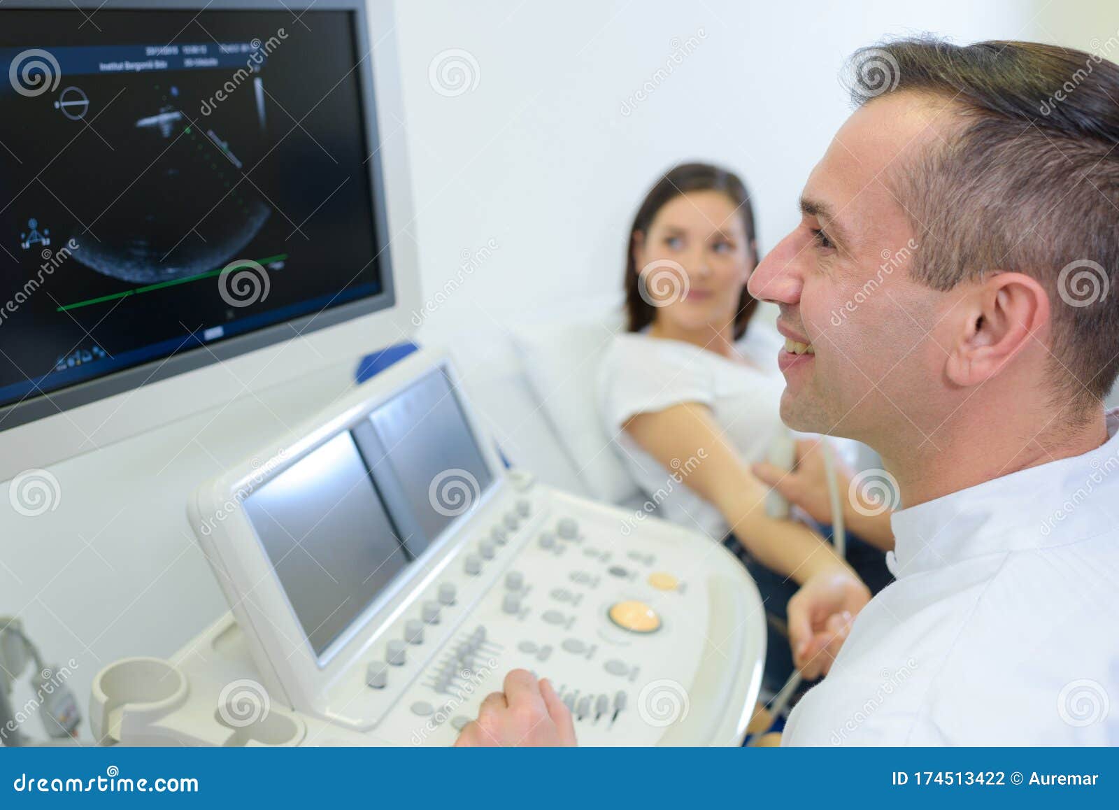 Doctor Performing Ultrasound Stock Photo - Image of ultrasound ...