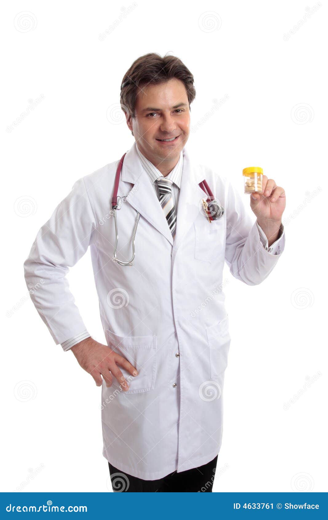 Doctor or Pharmacist with Prescription Medicine. Stock Image - Image of ...