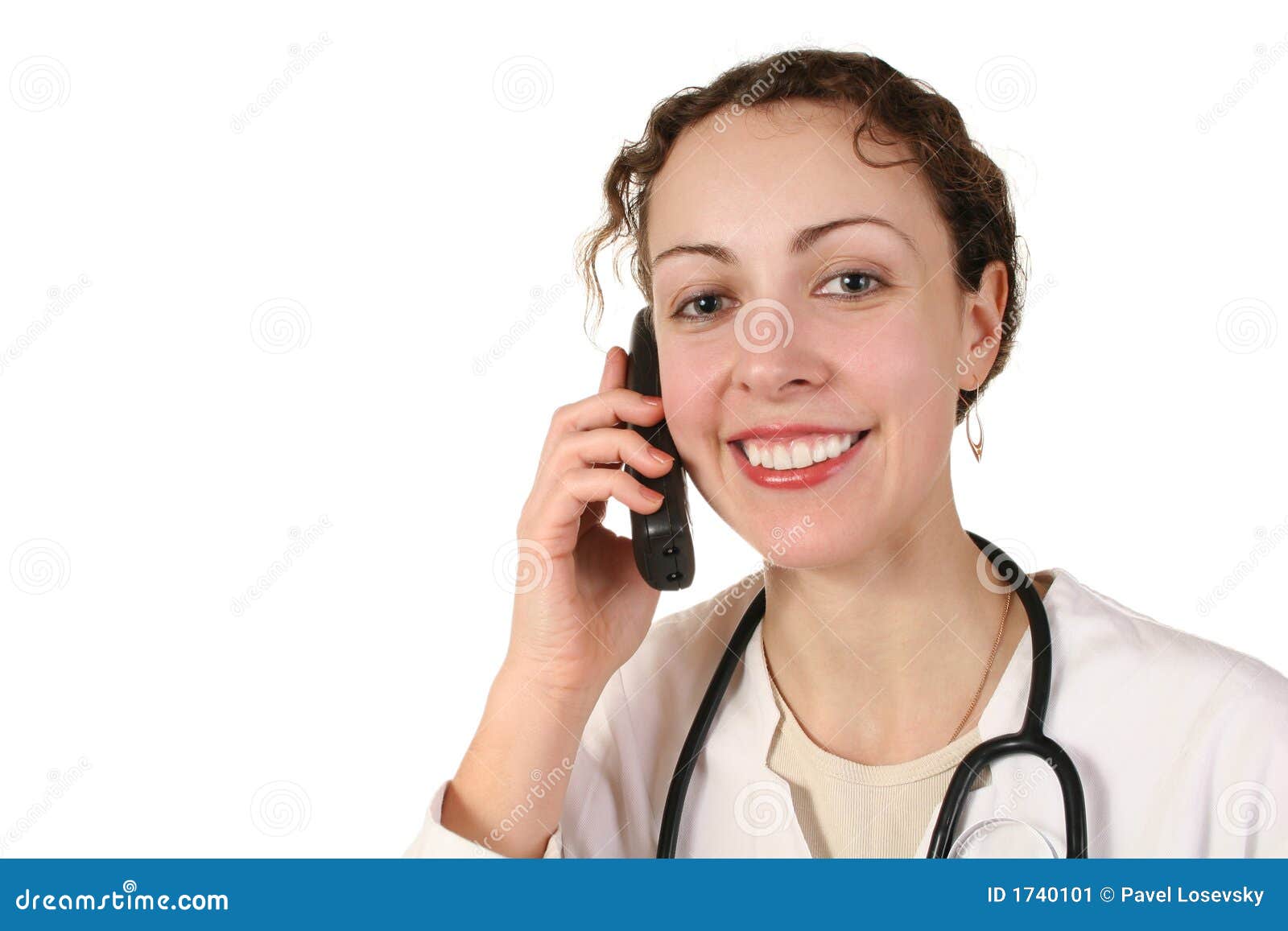 Doctor with phone stock image. Image of intern, hospitals - 1740101