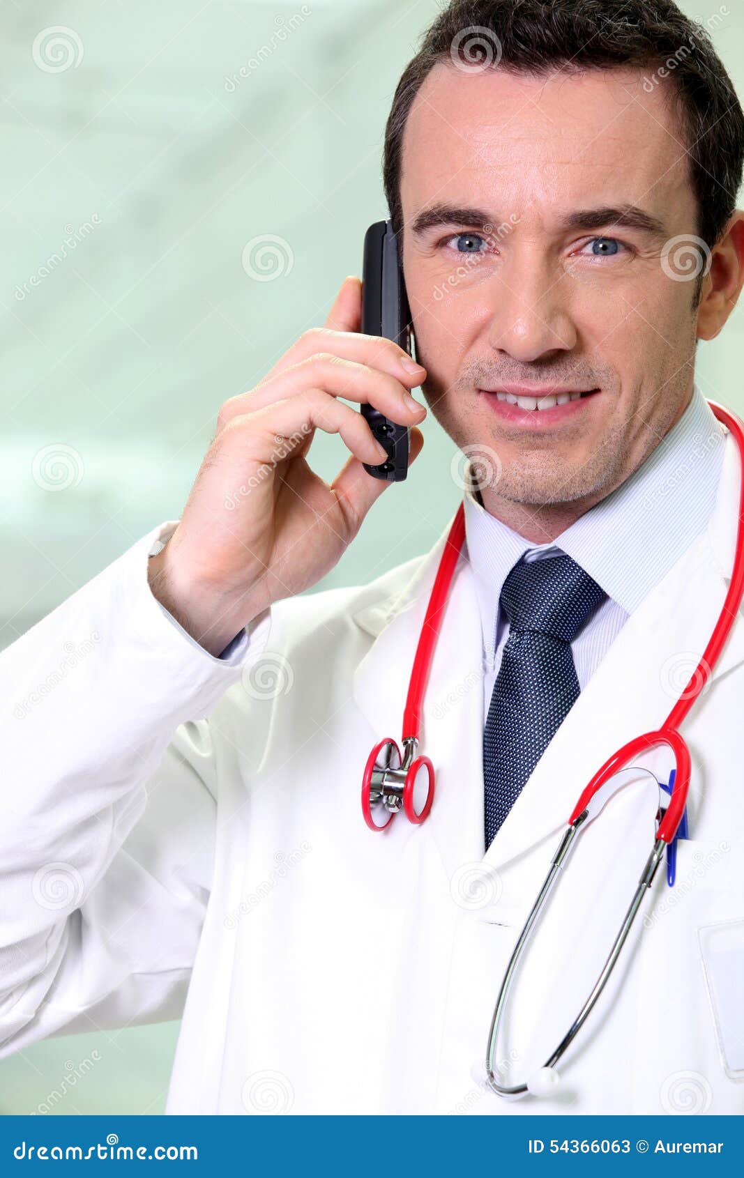 Doctor on the phone stock image. Image of clinic, hospital - 54366063