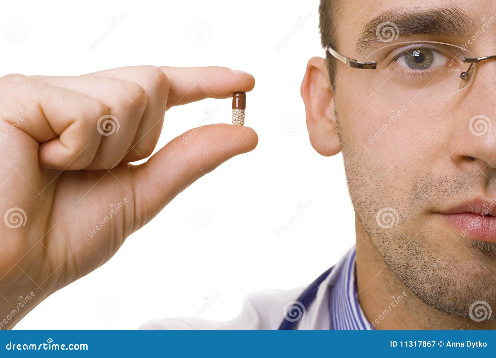 Doctor with pill stock image. Image of caucasian, advice - 11317867