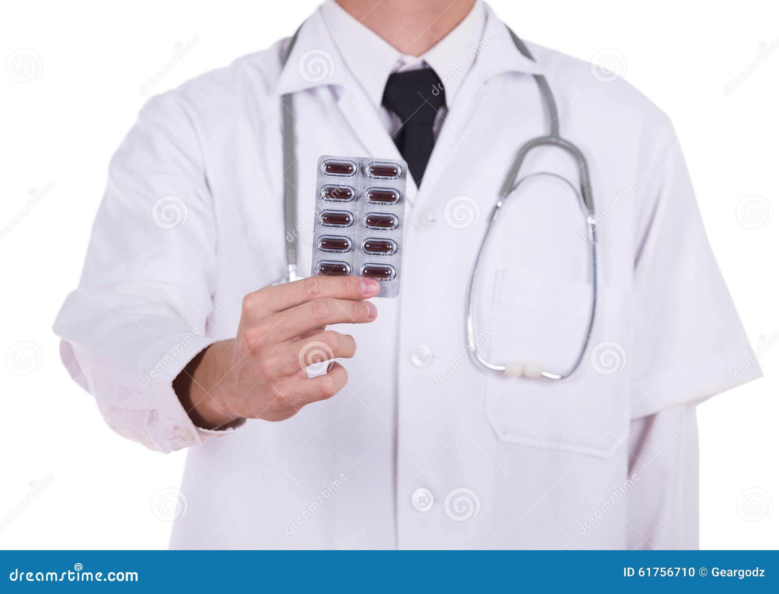 Doctor with pills stock photo. Image of close, person - 61756710