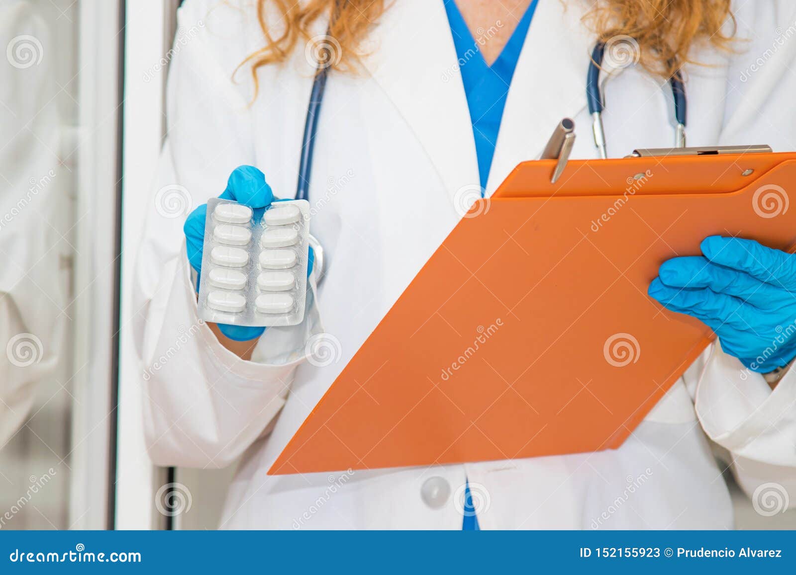 Doctor with Pills or Medicines and Folder Stock Image - Image of drugs ...