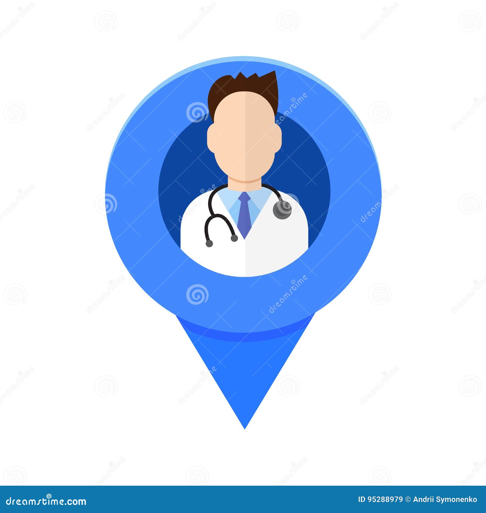 Doctor Pin, Man. Vector Illustration Stock Vector - Illustration of ...
