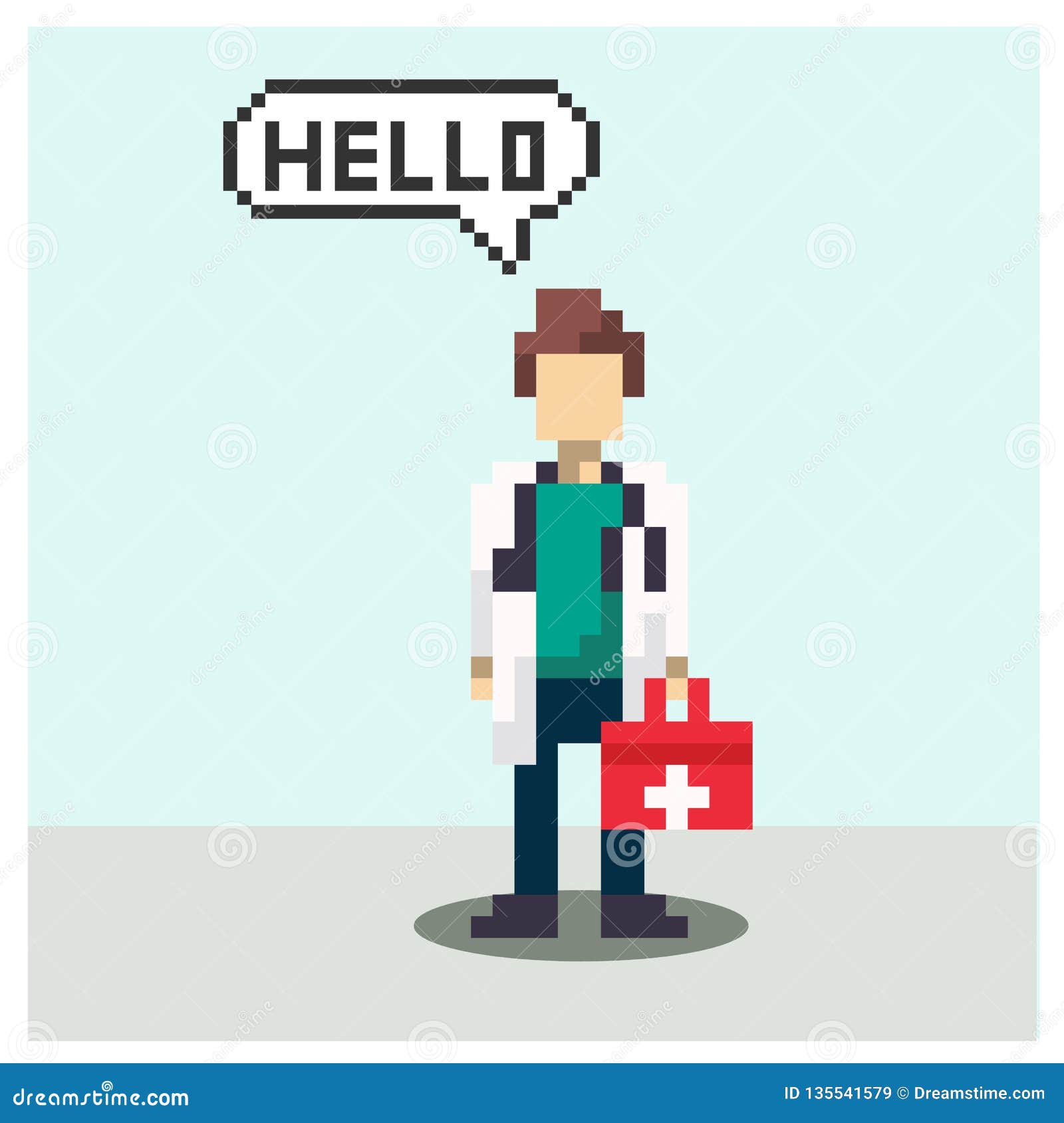 Doctor Pixel Art Cartoon Vector | CartoonDealer.com #86619973