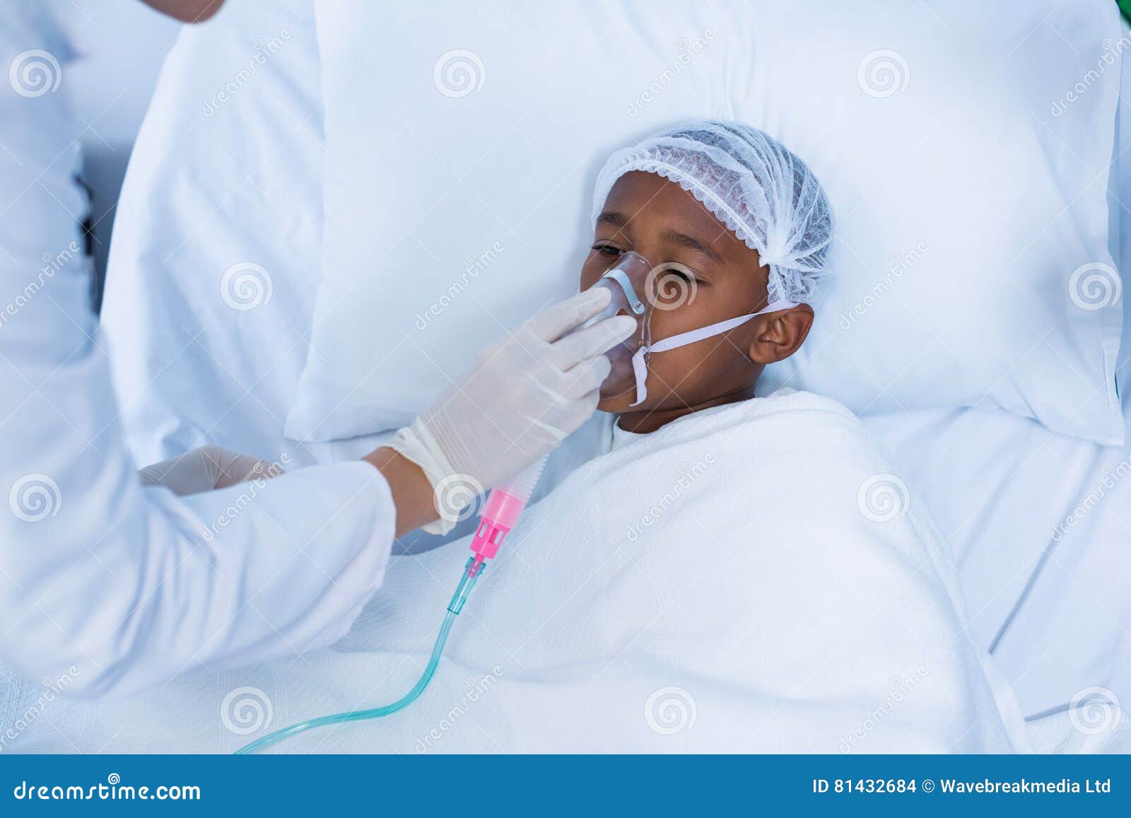 Doctor Placing an Oxygen Mask on Patient Stock Photo - Image of illness ...