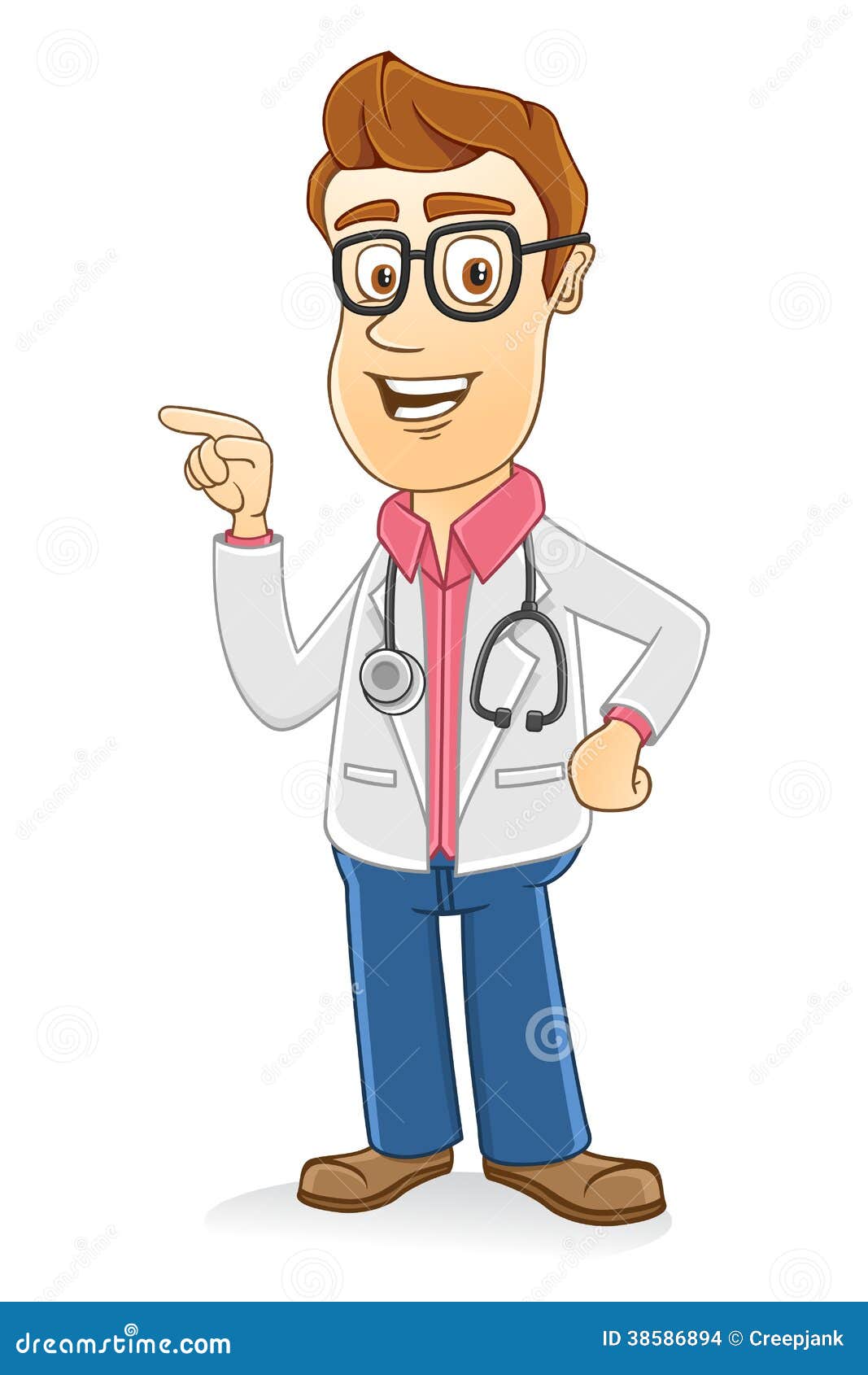 Doctor - Pointing stock vector. Illustration of health - 38586894