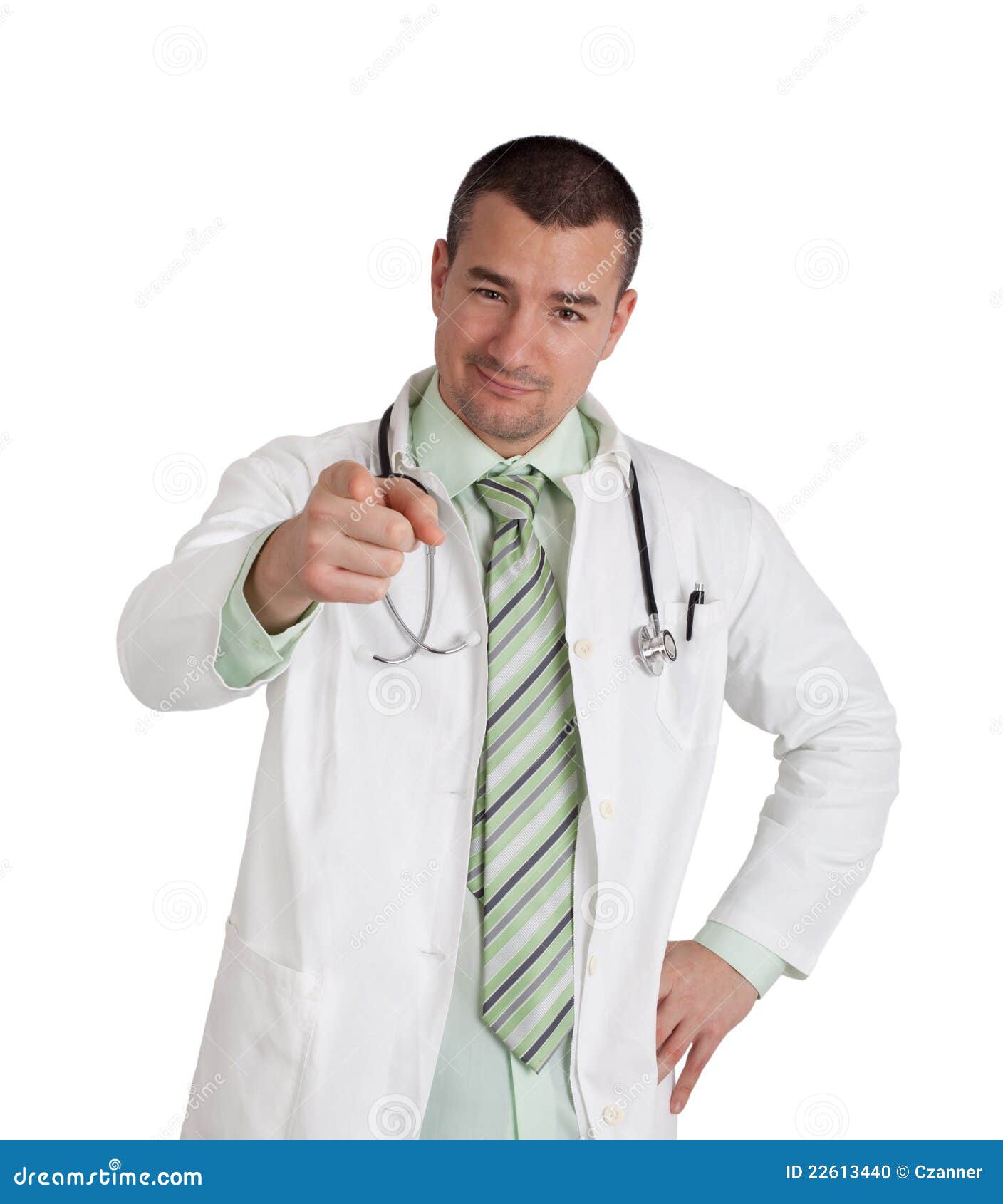 Doctor pointing at you. stock photo. Image of physician - 22613440