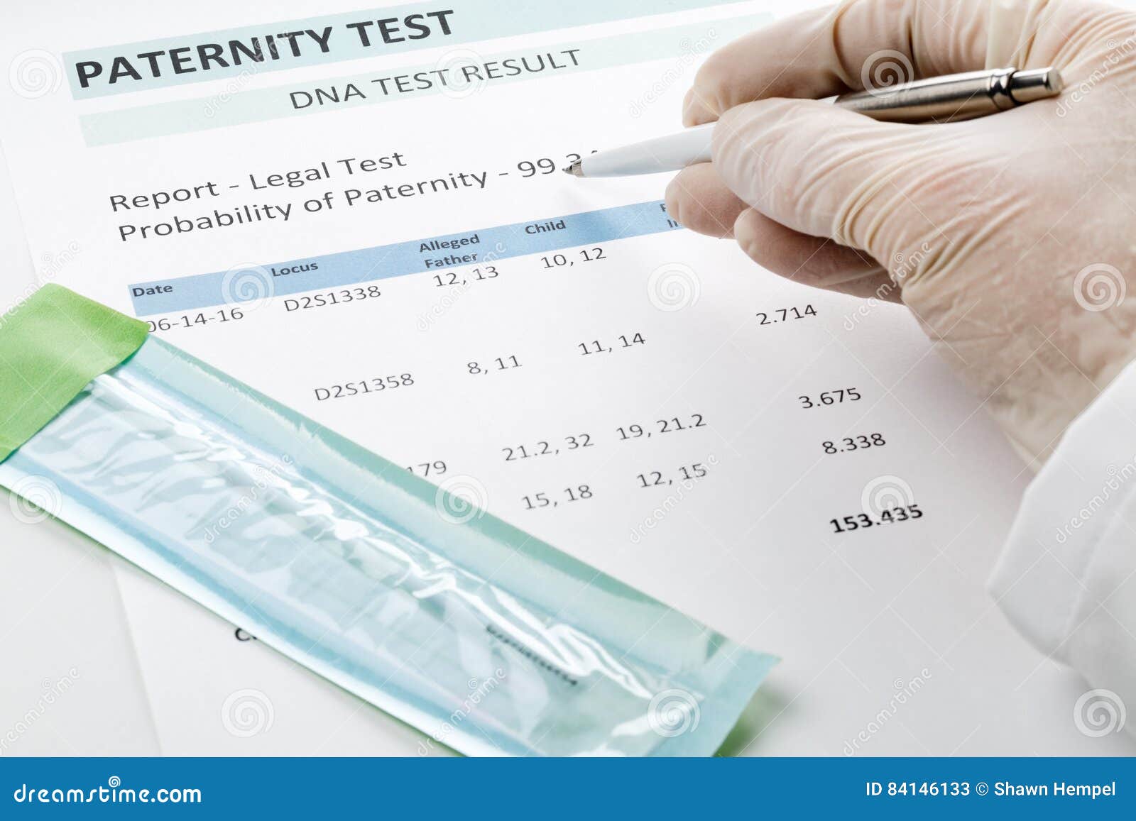 Doctor Points at Result on Paternity Test Result Form Stock Image ...