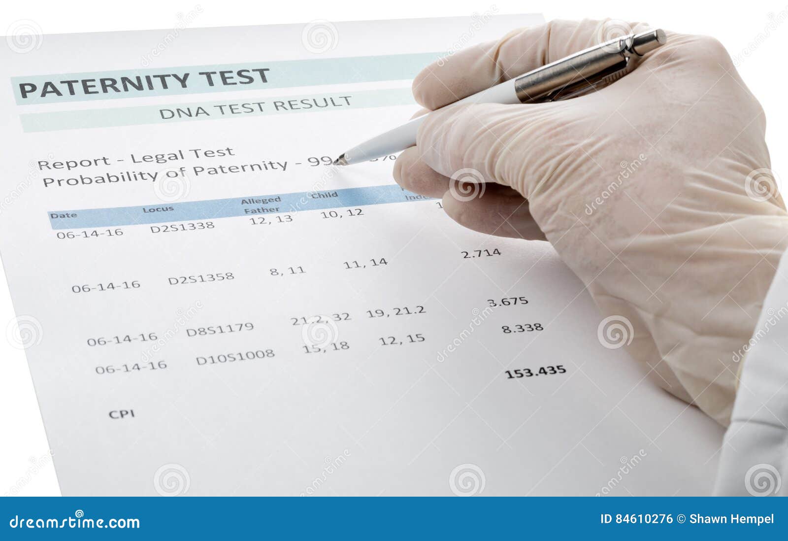 Doctor Points at Result on Paternity Test Result Form Stock Photo ...