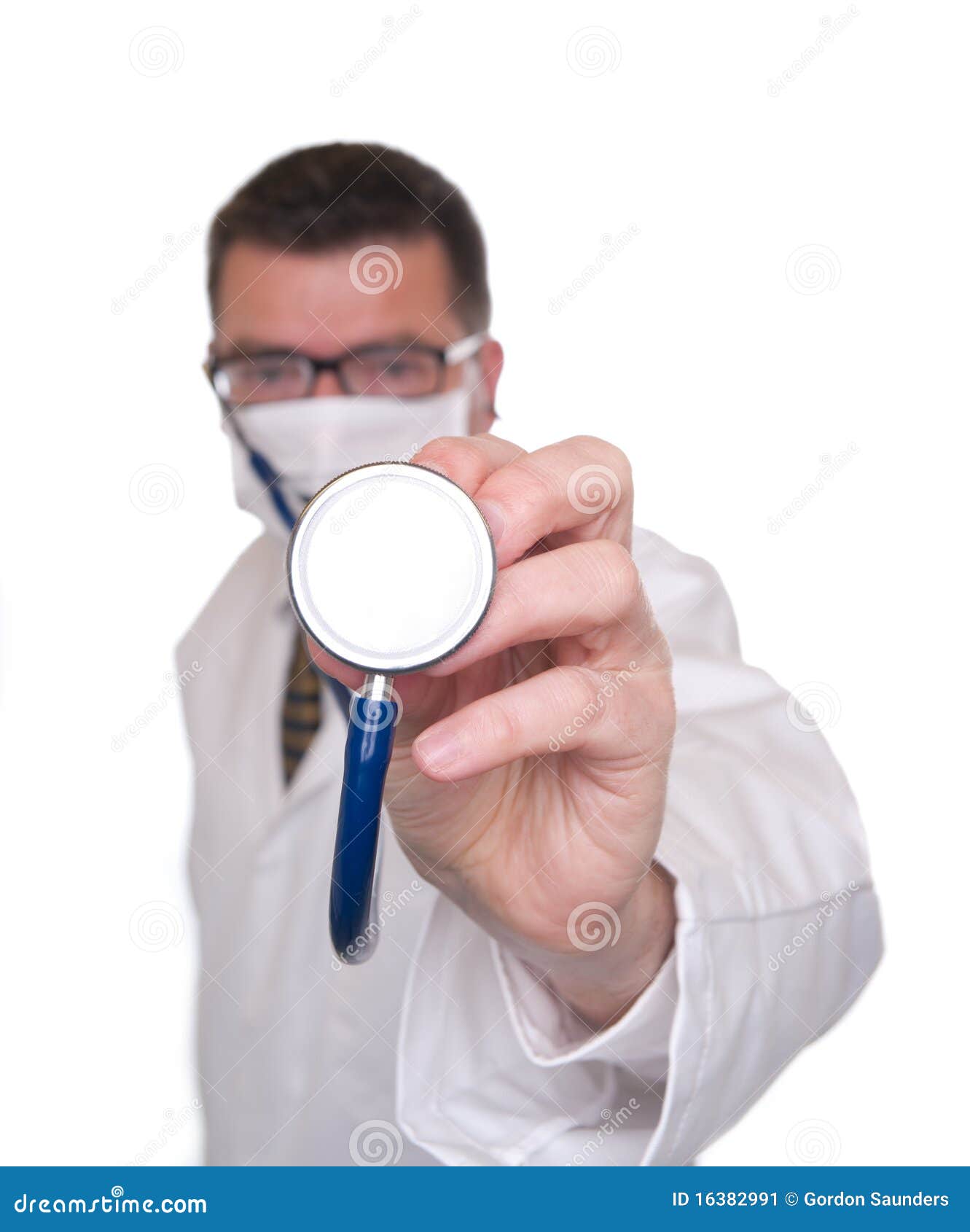 Doctor Points Stethoscope at Camera Stock Image - Image of health ...