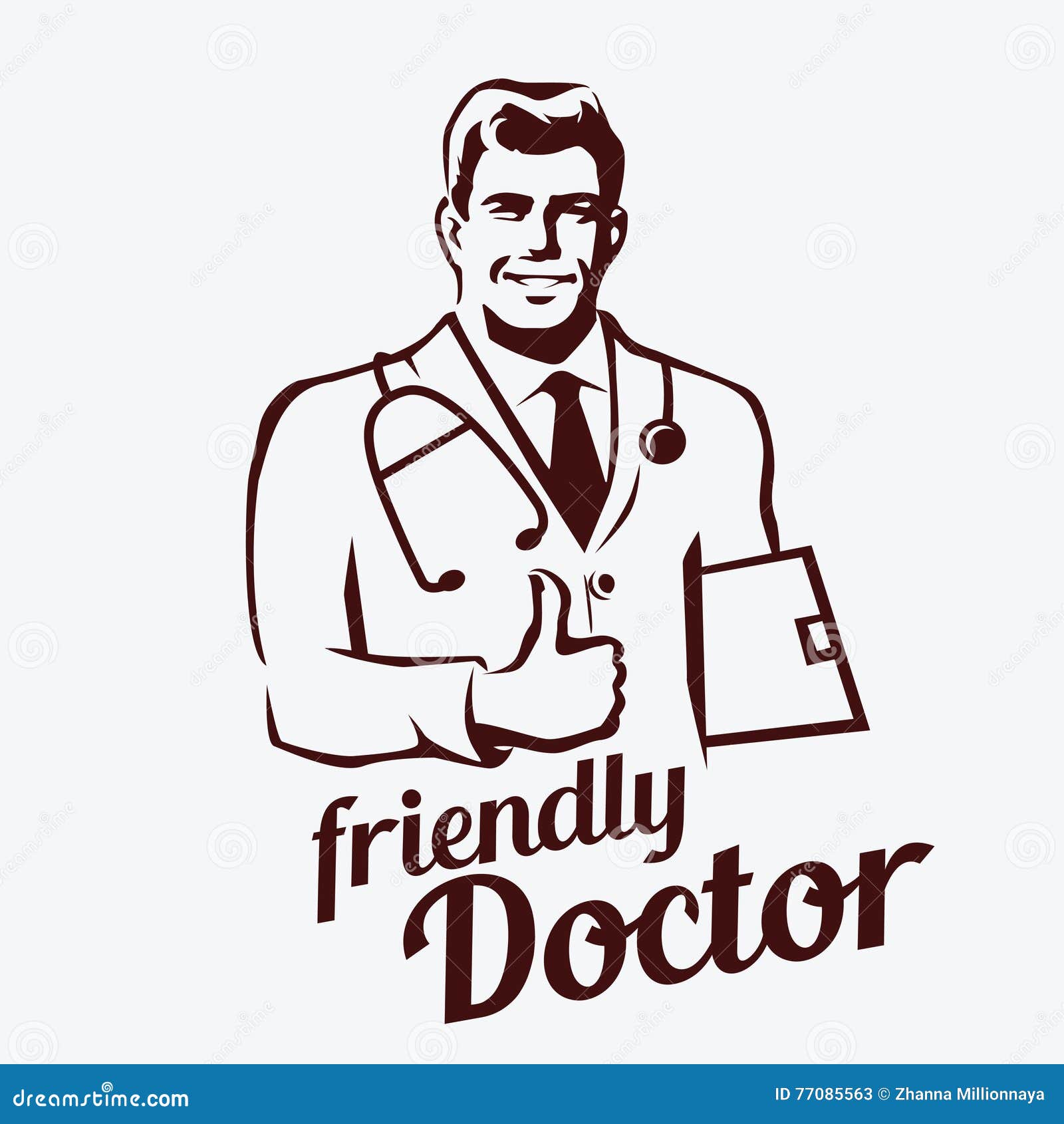 Doctor Portrait Retro Emblem Stock Vector - Illustration of care ...