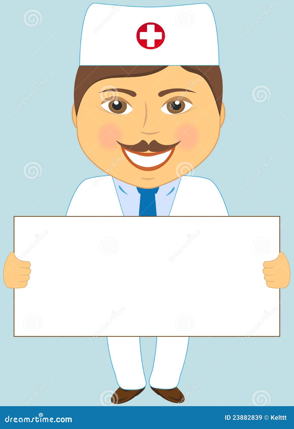 Doctor with Poster on Blue Background Stock Vector - Illustration of ...