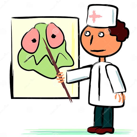 Doctor and Poster with Germ Stock Vector - Illustration of germ ...