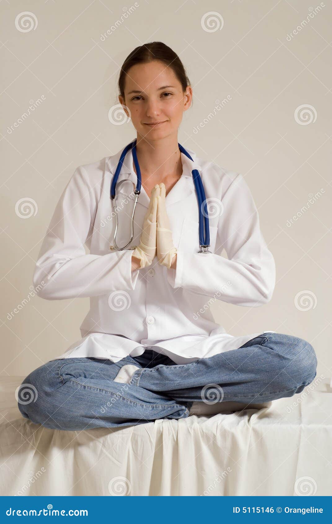 Doctor Practicing Yoga stock photo. Image of stress, care - 5115146