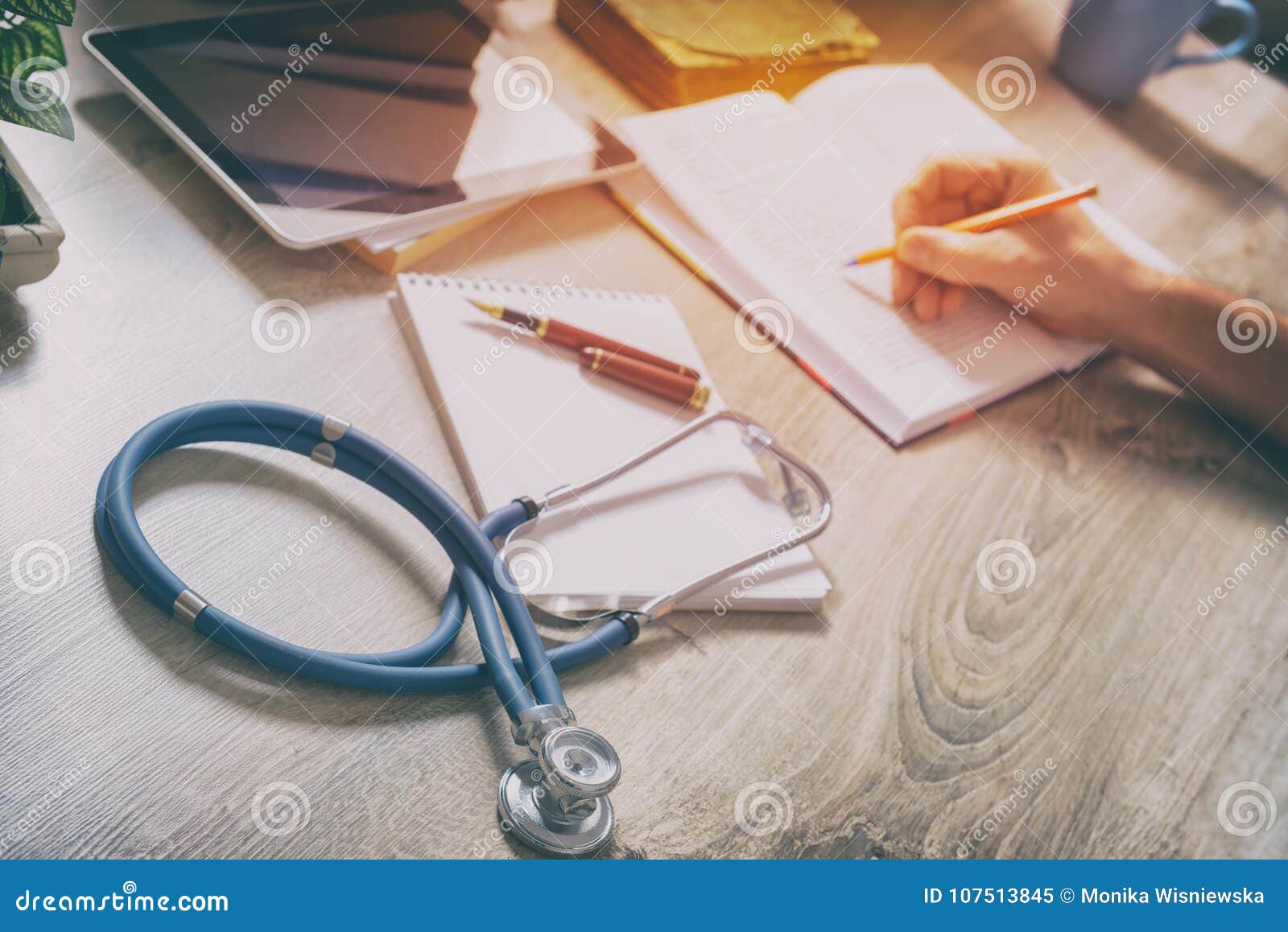 Doctor is Preparing for the Exam Stock Image - Image of doctor, library ...