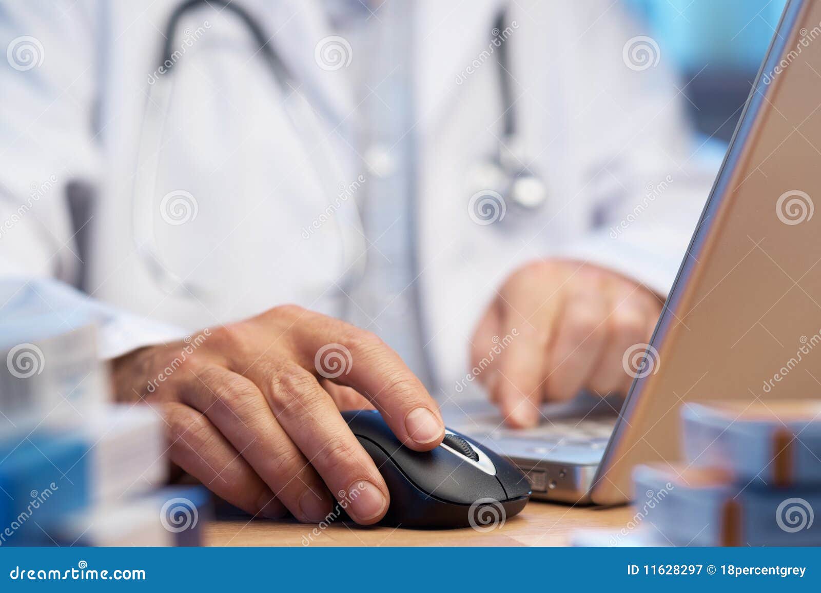 Doctor Preparing Online Internet Prescription Stock Image - Image of ...
