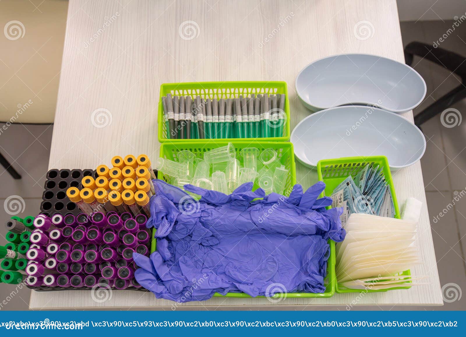 Doctor Preparing Patient for Blood Sampling. Focus on Blood Test Tools ...