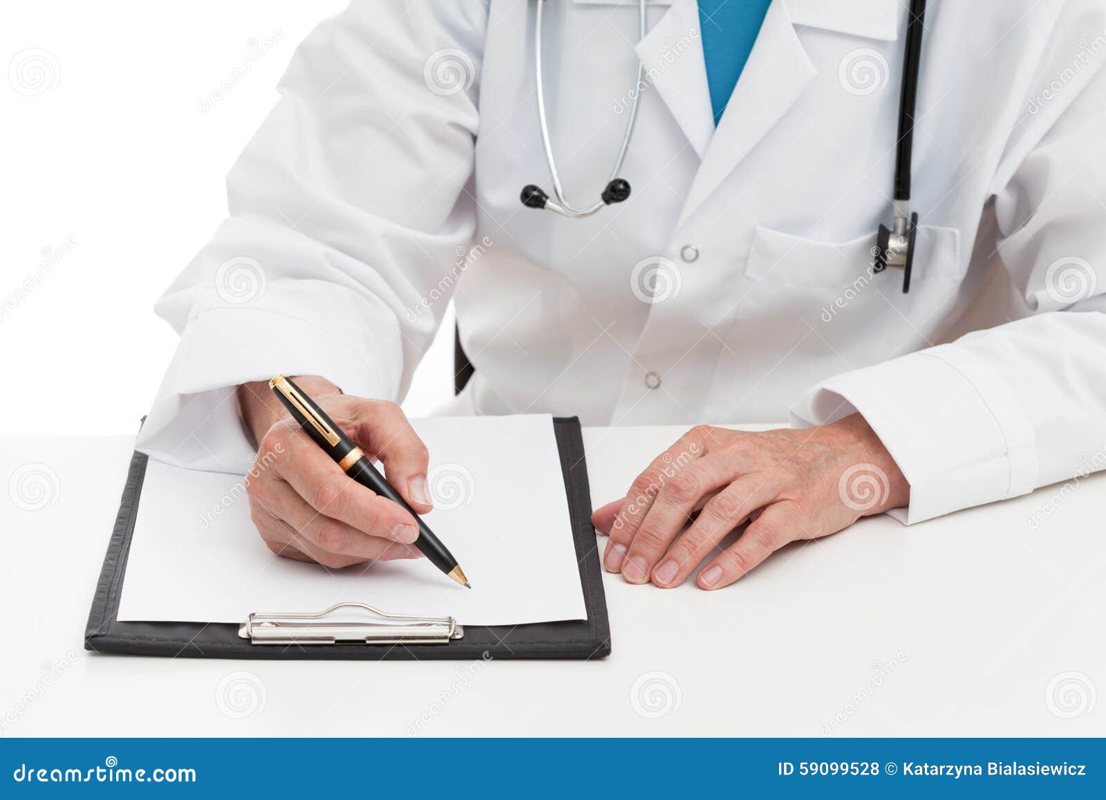 Doctor Prescribing Medicament Stock Photo - Image of paper, background ...