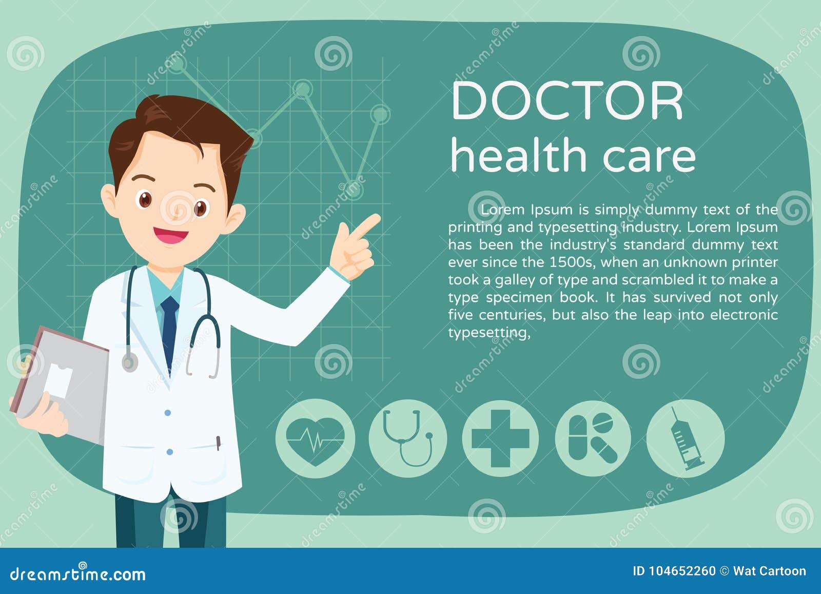 Design Smart Doctor Presentation Background Stock Vector - Illustration ...
