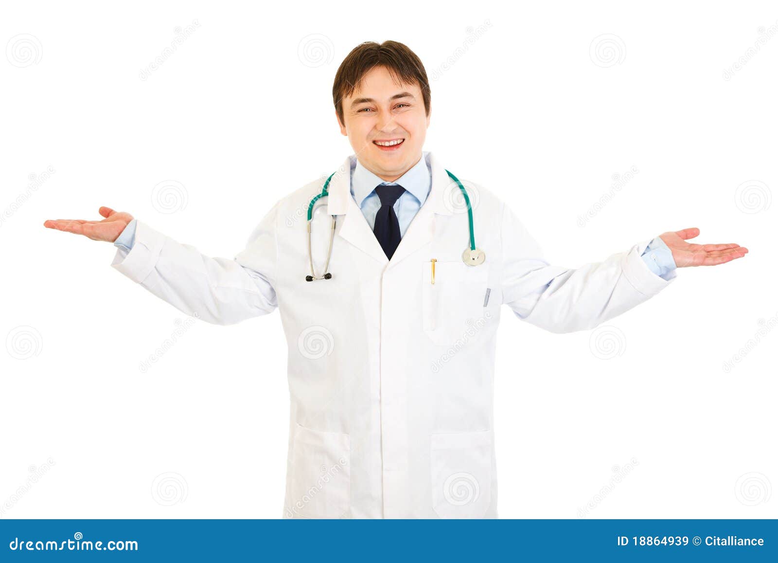 Doctor Presenting Something on Empty Hands Stock Image - Image of ...