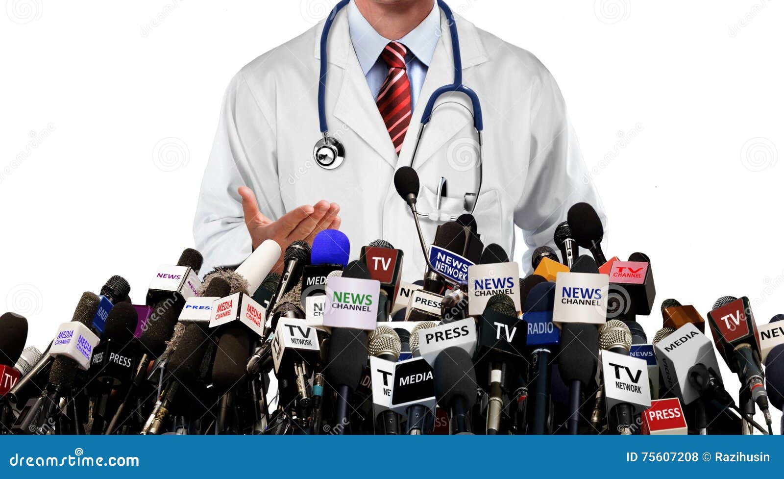 Doctor Press Conference with the Media Stock Photo - Image of live ...