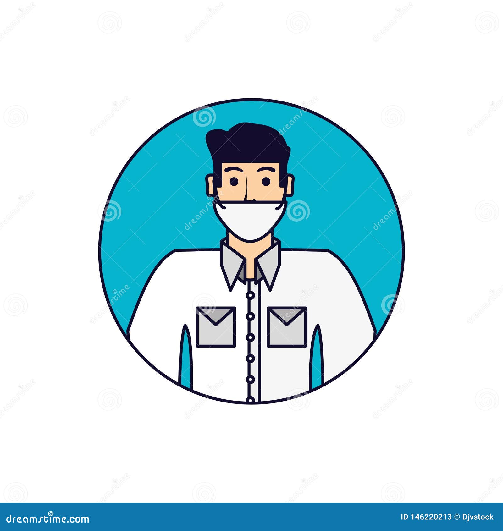 Doctor Professional in Frame Circular Stock Illustration - Illustration ...