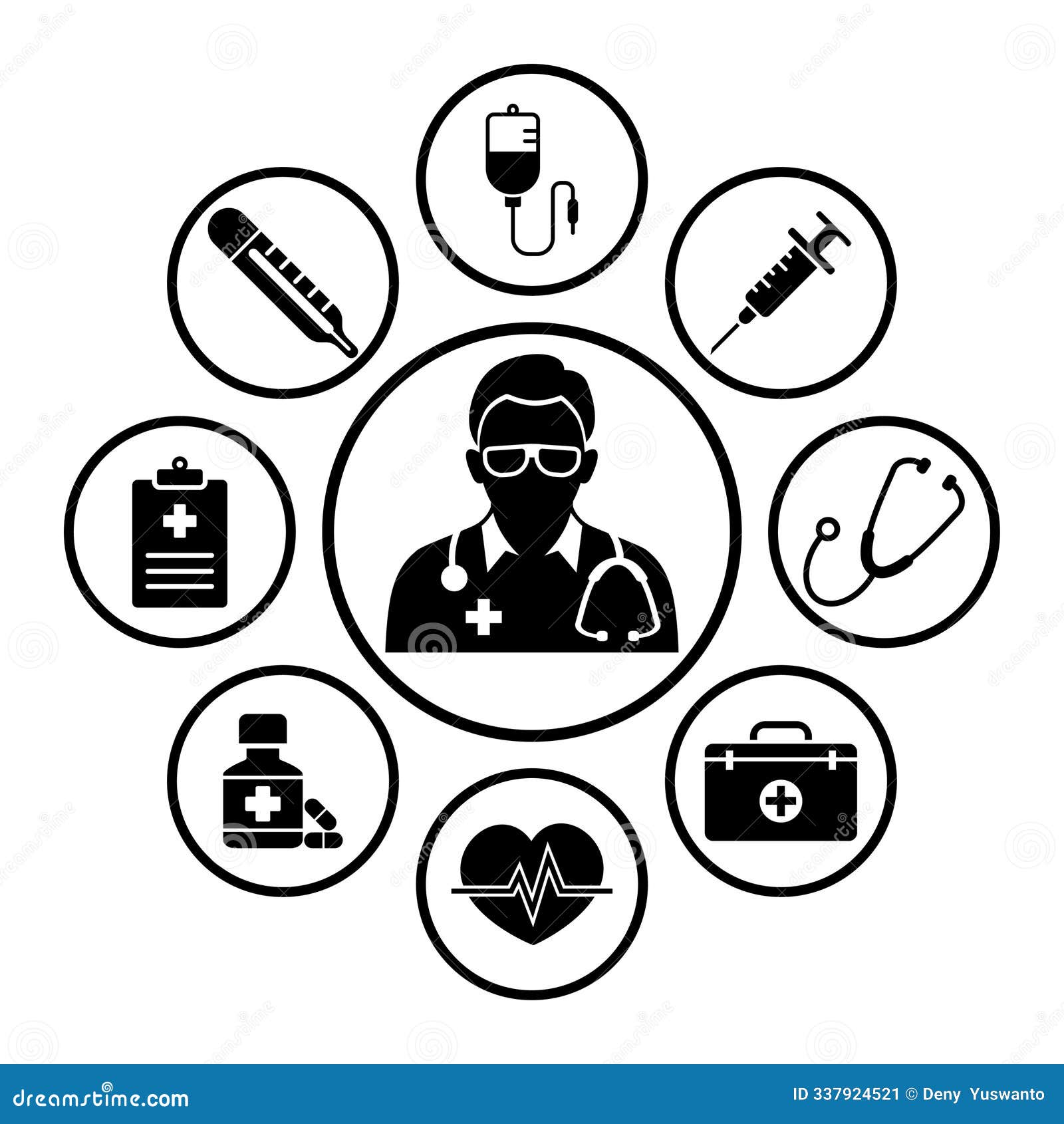 Doctor Profile Icon Vector Basic RGB Stock Illustration - Illustration ...