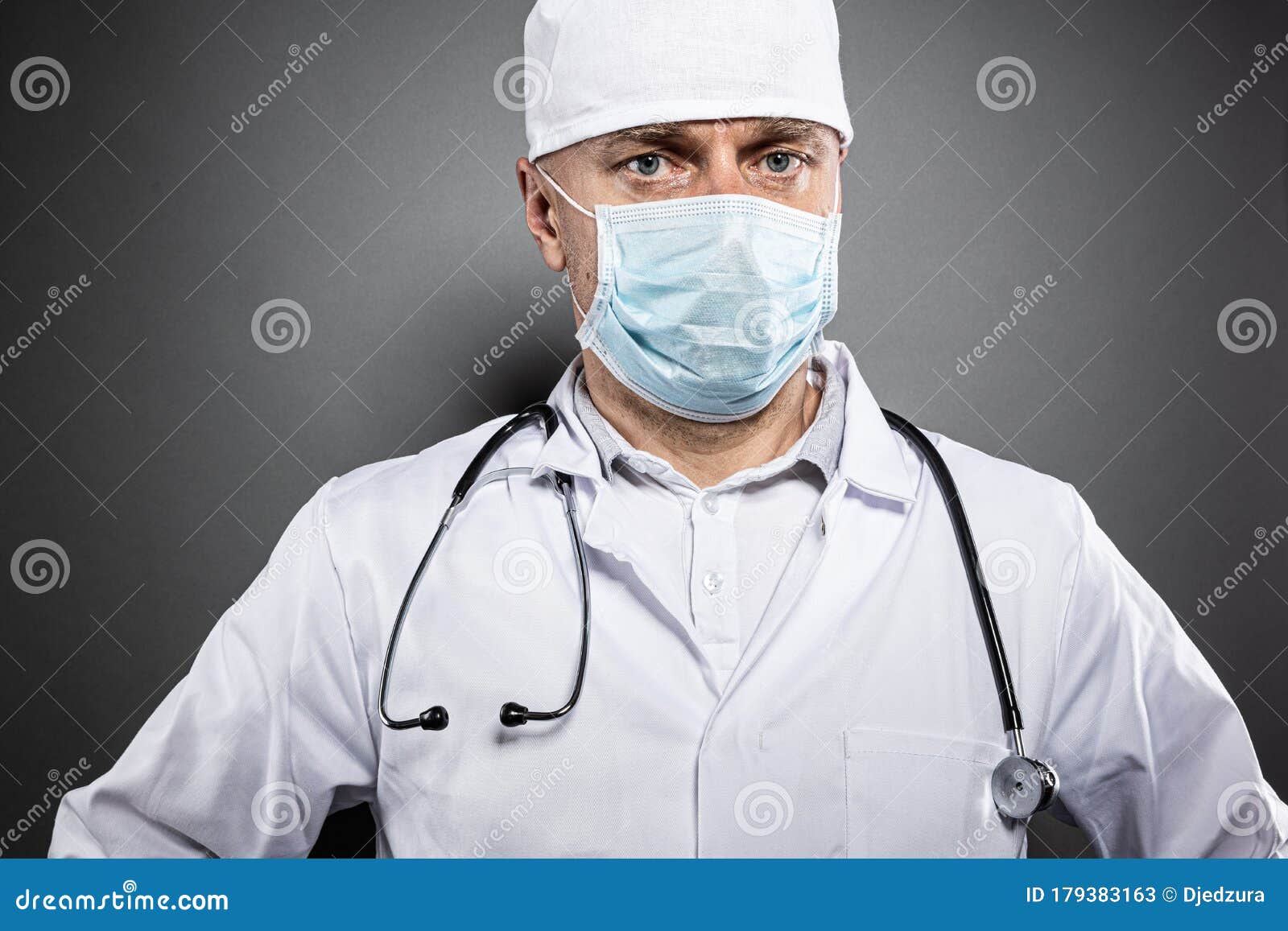 Doctor in Protective Medical Mask and White Uniform Stock Image - Image ...