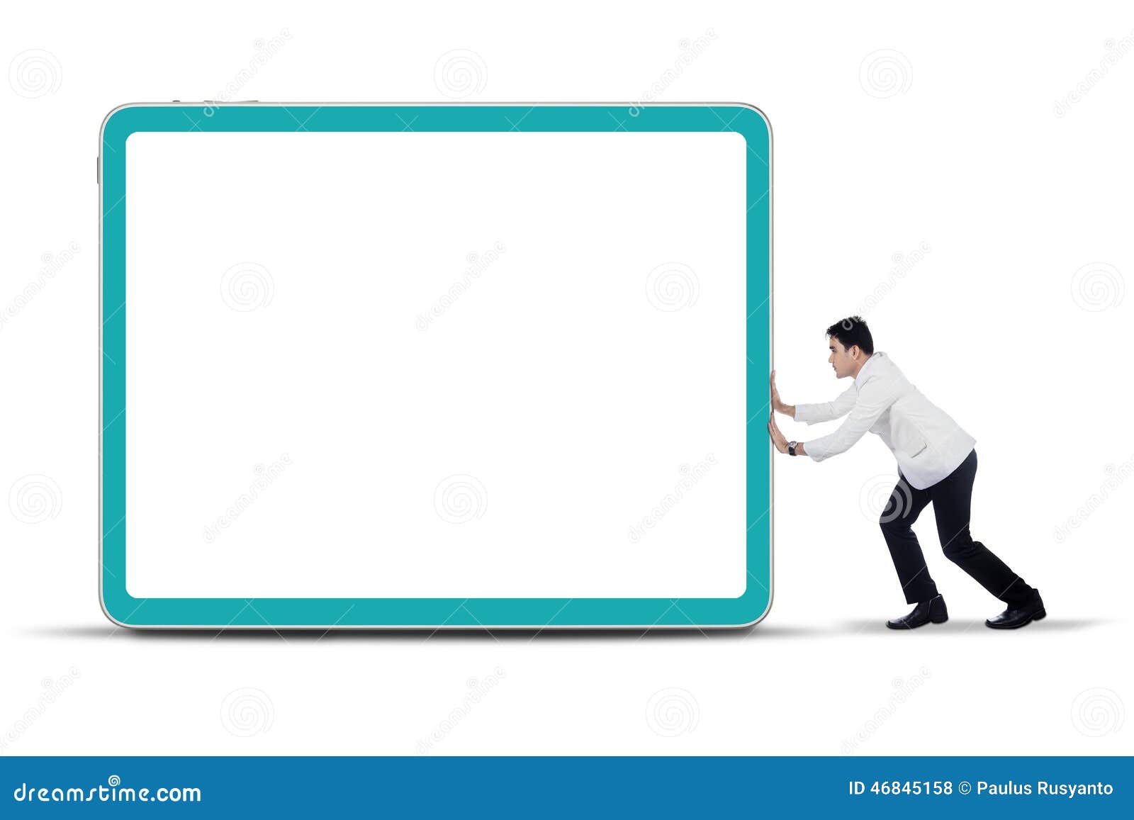 Doctor Pushing Empty Billboard Stock Photo - Image of empty, adult ...