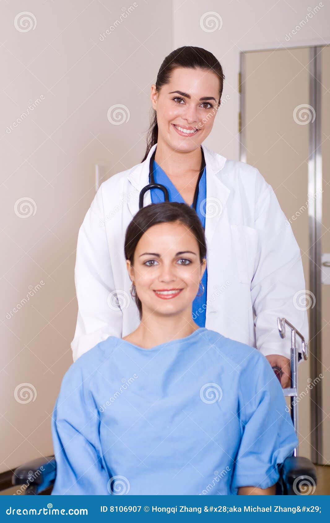 Doctor Pushing Patient on Wheelchair Stock Image - Image of ...