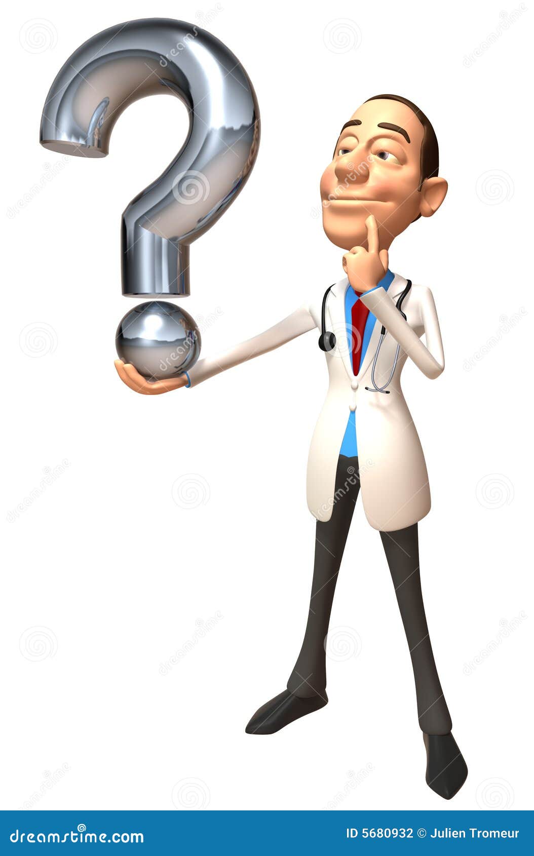 Doctor with a question stock illustration. Illustration of cardiologist ...