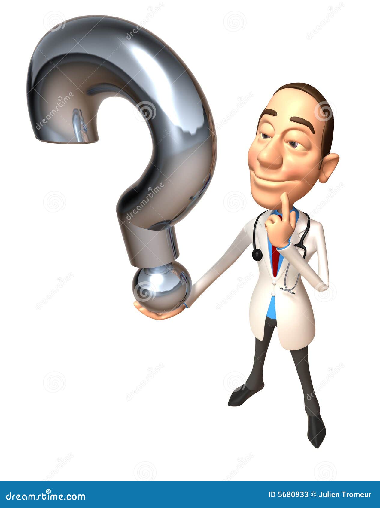 Doctor with a question stock illustration. Illustration of male - 5680933