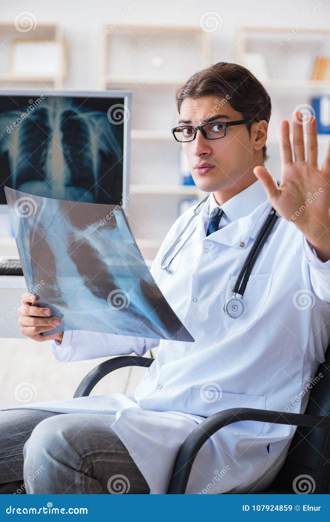 The Doctor Radiologist Looking at X-ray Images Stock Image - Image of ...