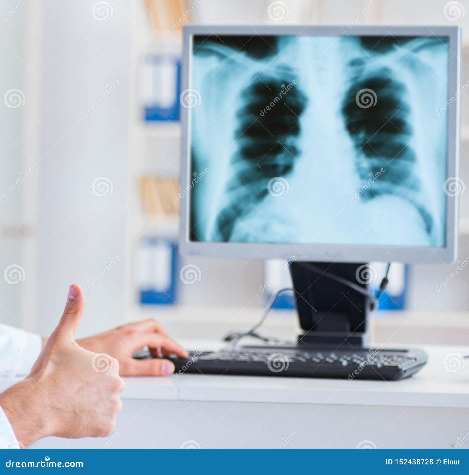 Doctor Radiologist Looking at X-ray Images Stock Photo - Image of ...