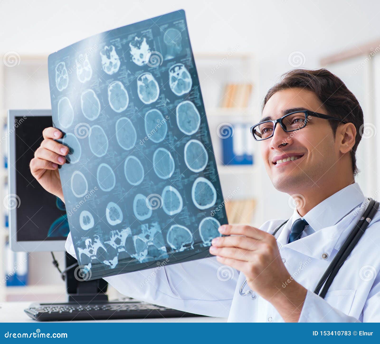 Doctor Radiologist Looking at X-ray Images Stock Image - Image of ...