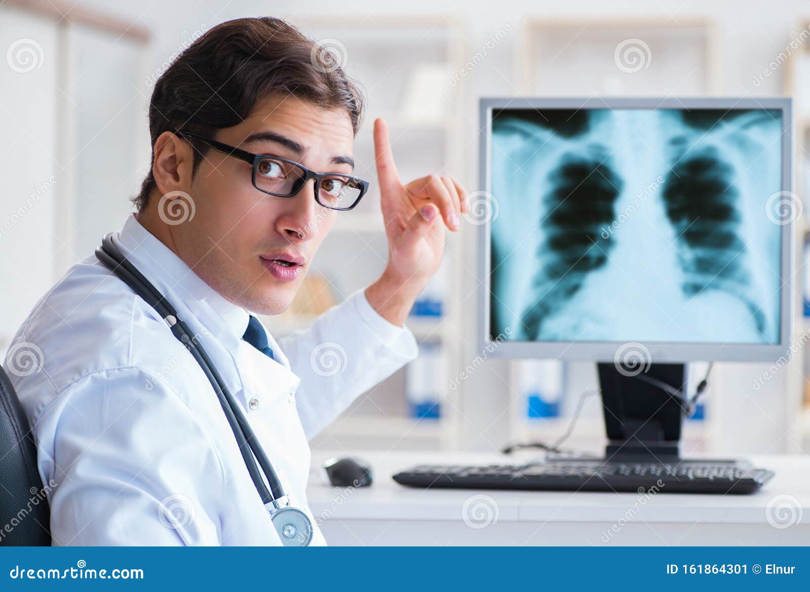 The Doctor Radiologist Looking at X-ray Images Stock Image - Image of ...
