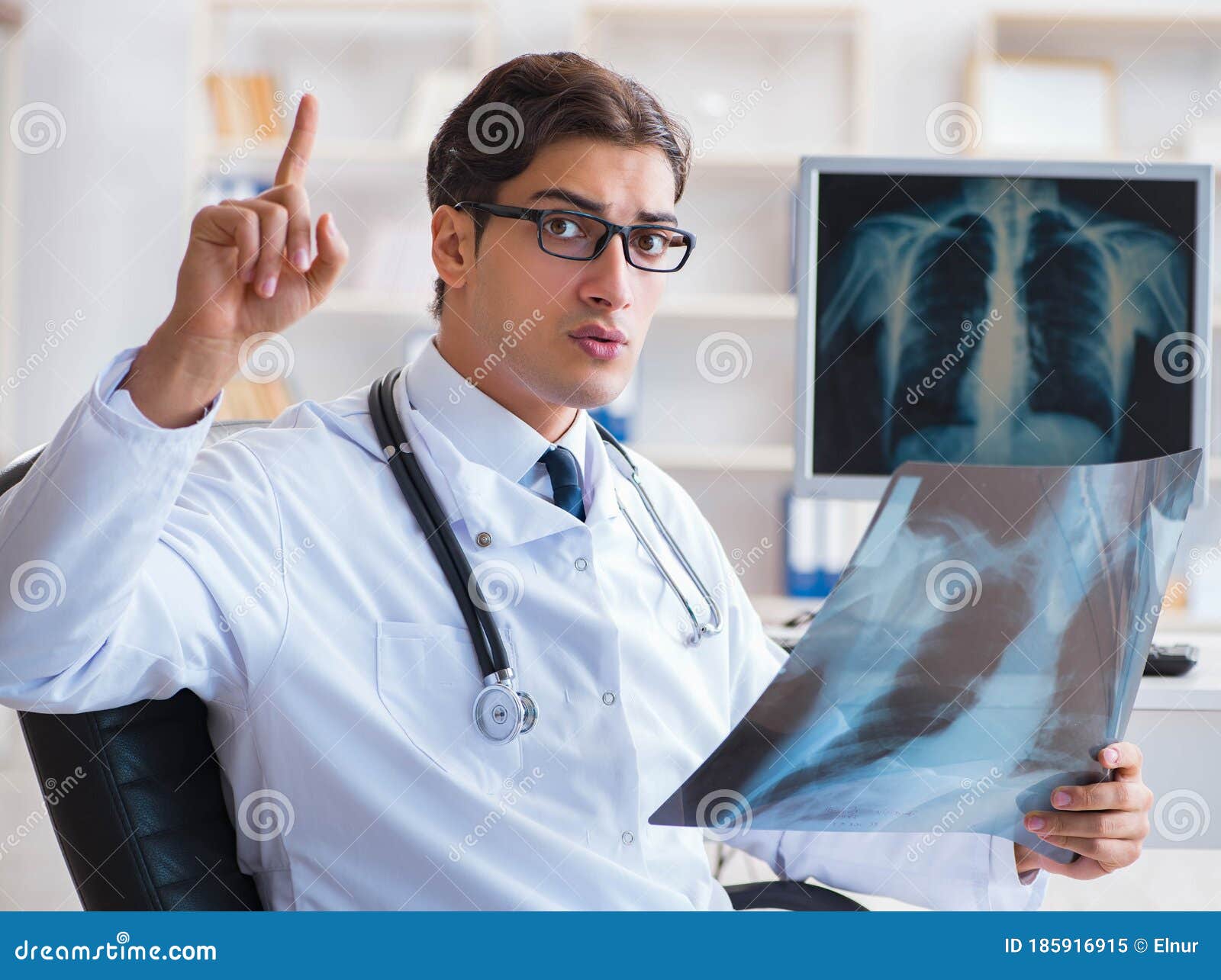 Doctor Radiologist Looking at X-ray Images Stock Image - Image of ...