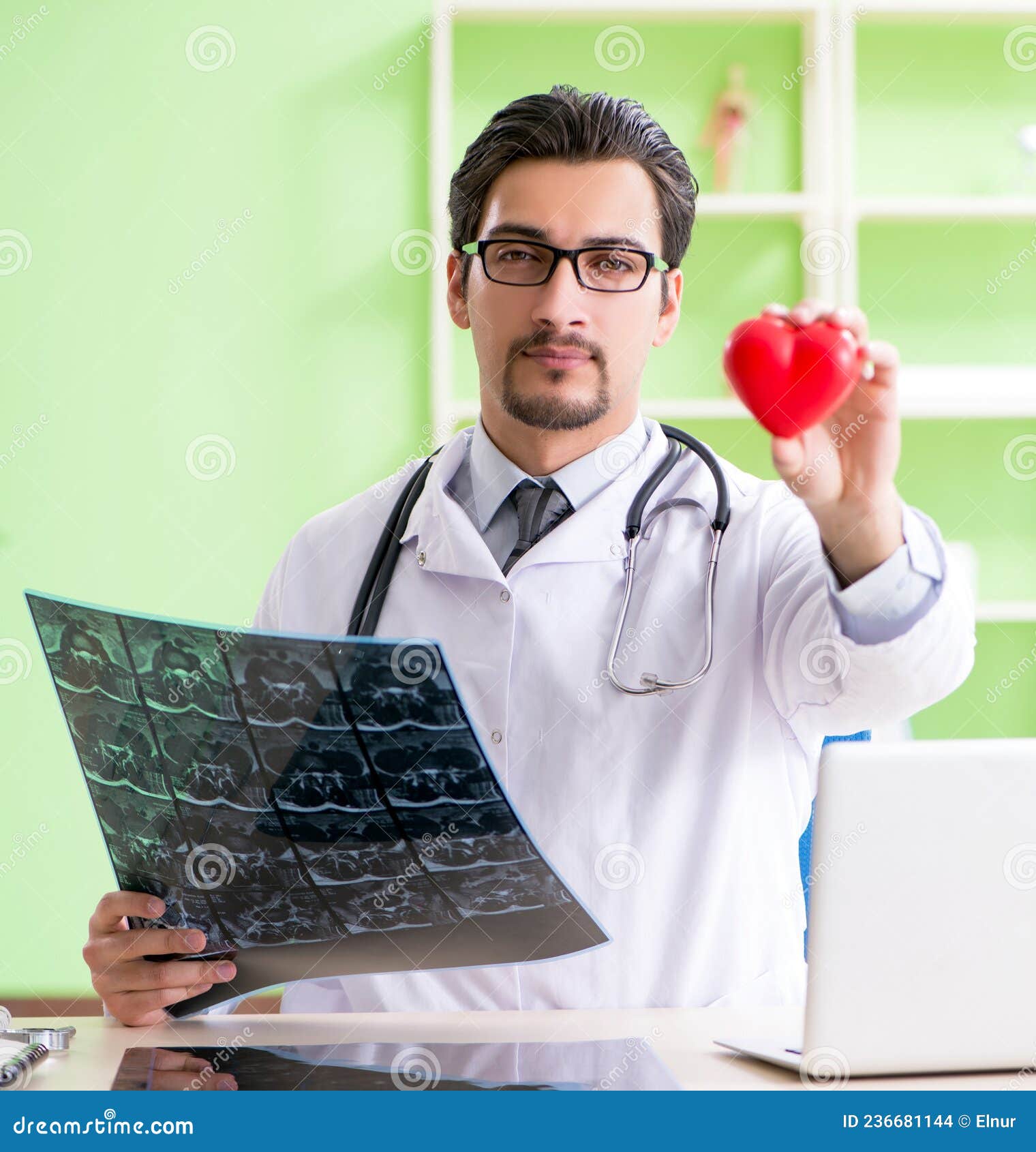 Doctor Radiologist Looking at X-ray Scan in Hospital Stock Photo ...