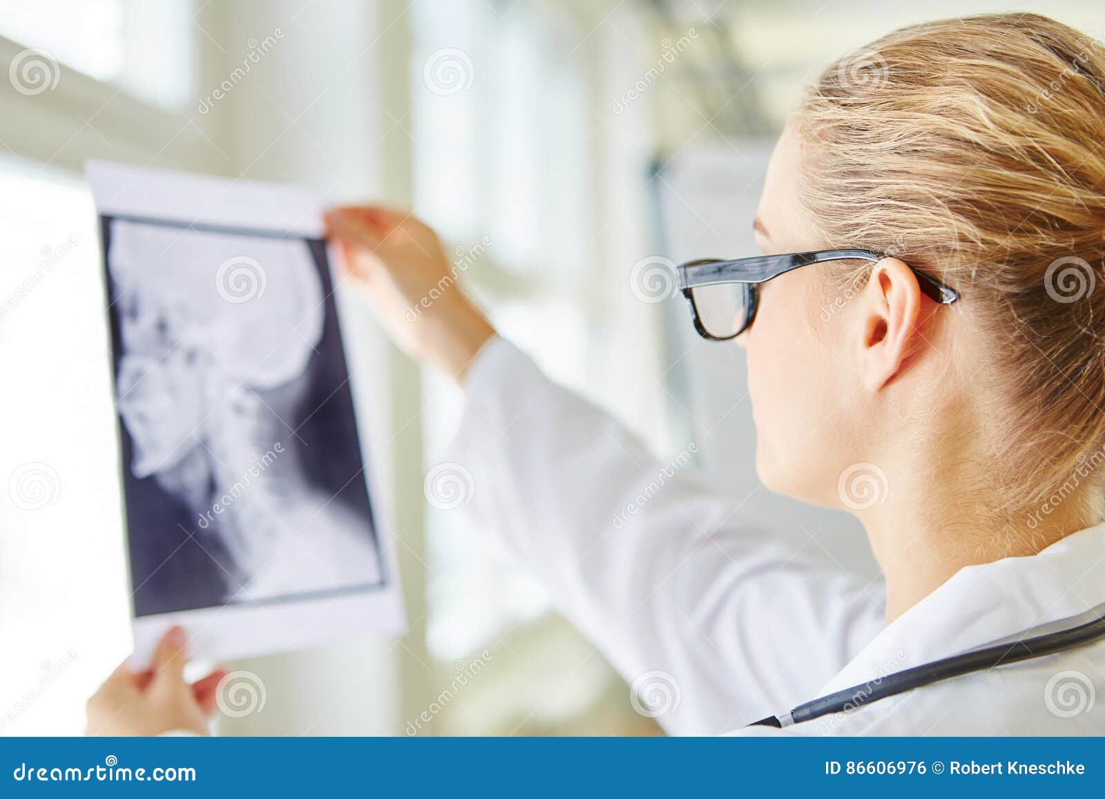 Doctor with X-ray Image in Radiology Stock Photo - Image of surgery ...