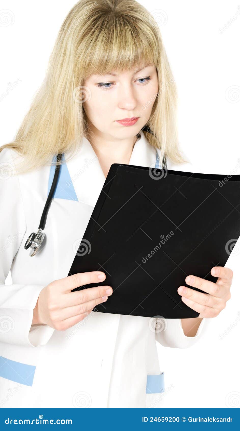 Doctor reading stock photo. Image of blond, white, hair - 24659200