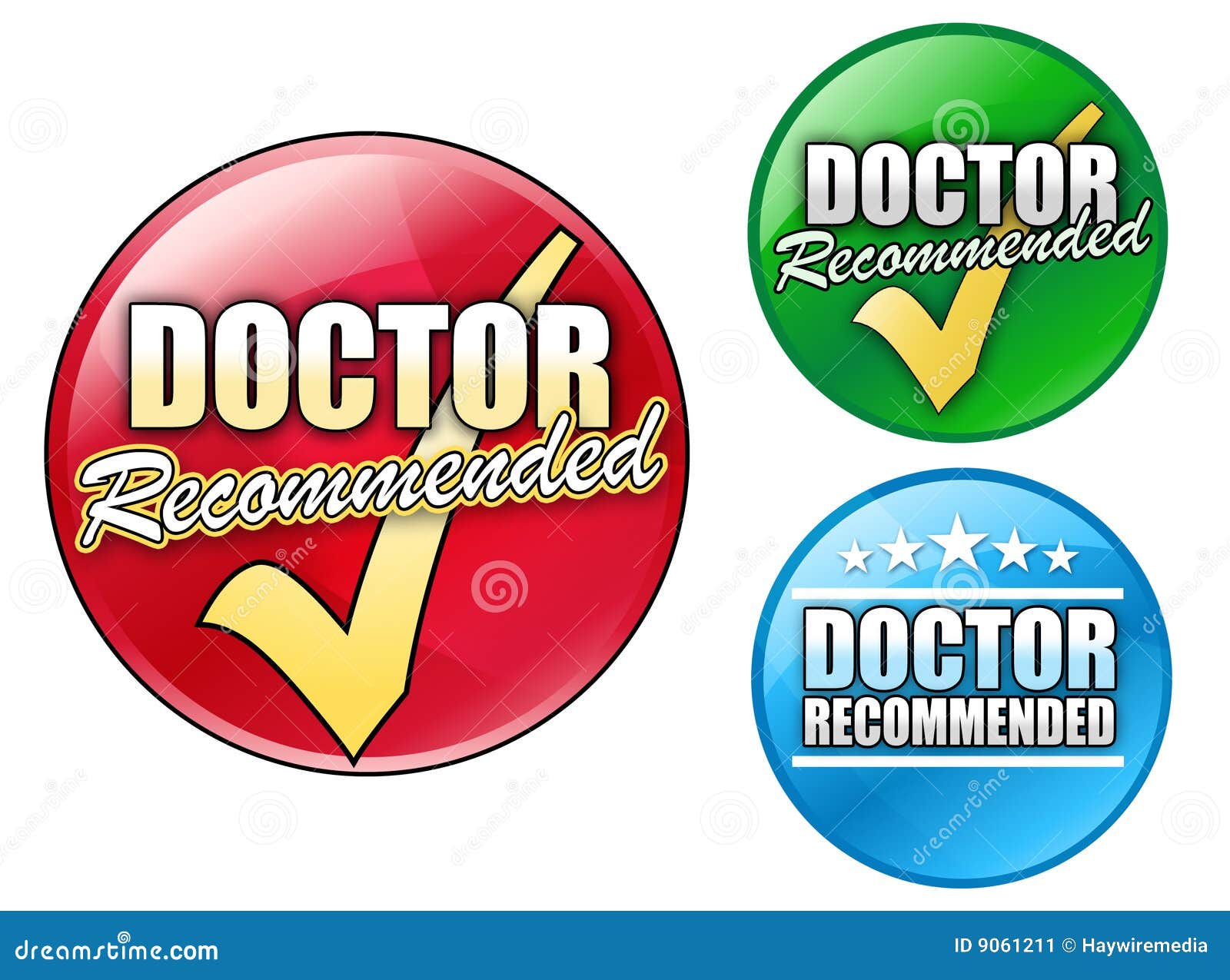 Doctor Recommended Logo Circles Stock Illustration - Illustration of ...