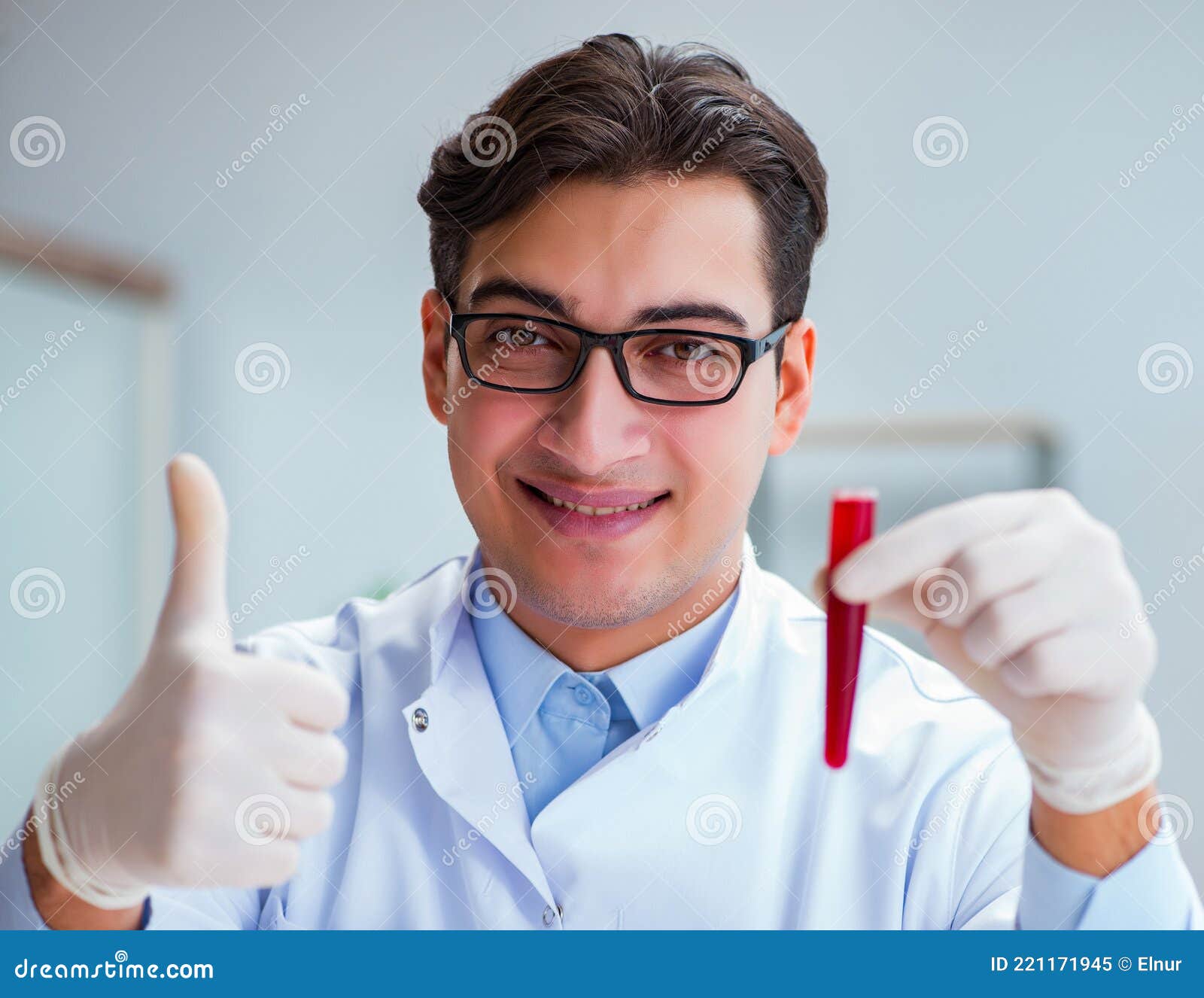 Doctor with Red Blood Sample Stock Image - Image of forensic, analysis ...