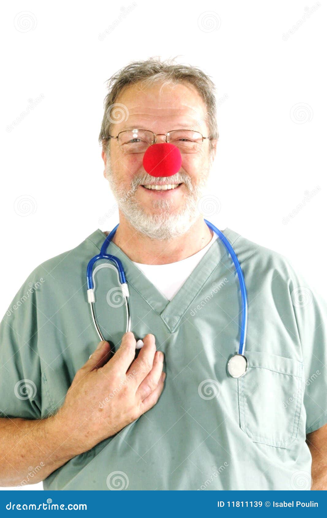 Doctor with red nose stock image. Image of consultation - 11811139