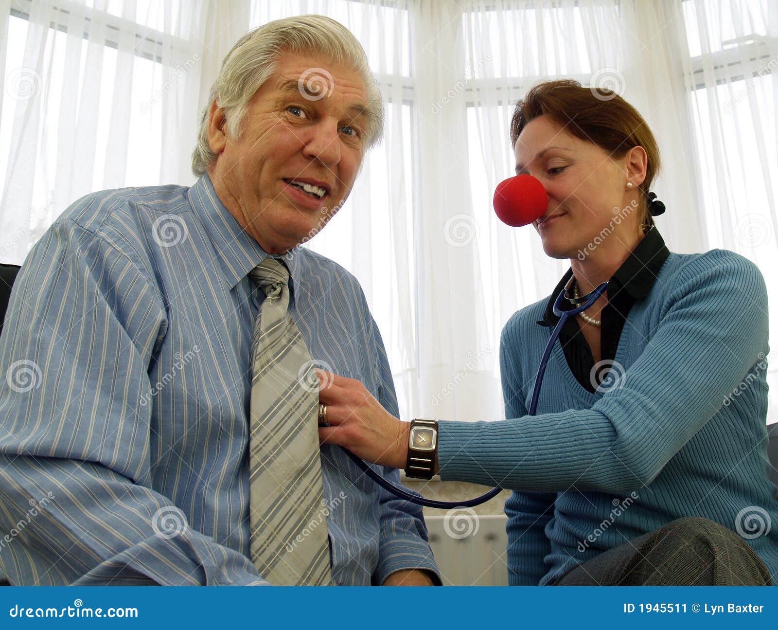 Doctor with red nose stock image. Image of ache, listen - 1945511