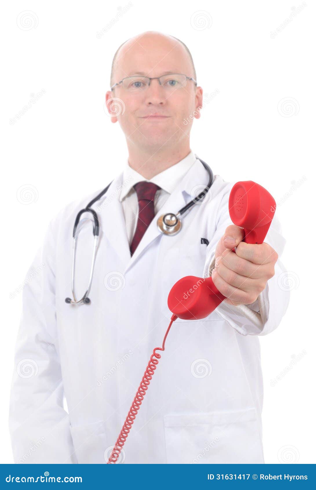 Doctor red phone stock image. Image of medical, call - 31631417